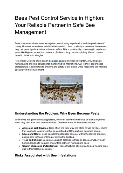 Ppt Bees Pest Control Service In Highton Your Reliable Partner In