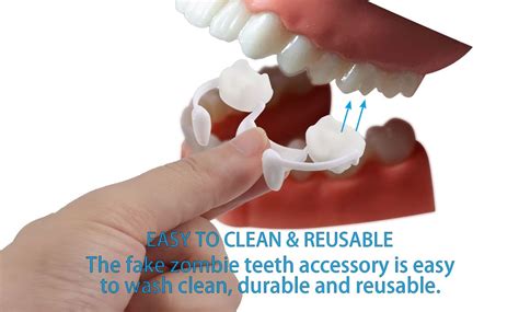 2 Paris Retractable Vampire Zombie Fangs Halloween Creepy Fake Teeth Braces Groupon