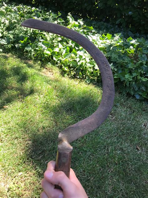 Vintage Sickle Scythe Wheat Grain Sickle Primitive Farm Tool Old