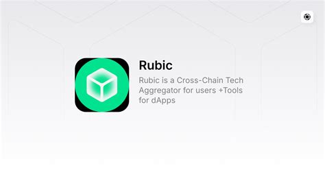 Rubic Rubic Is A Cross Chain Tech Aggregator For Users Tools For