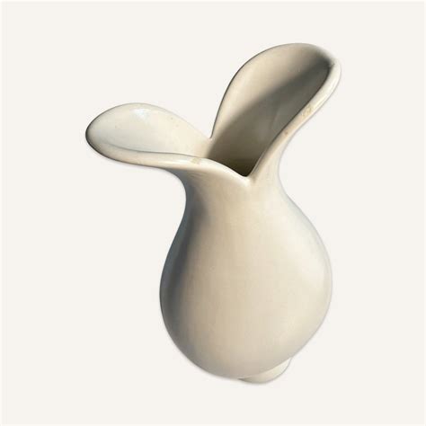 Eva Zeisel Organic Form Earthenware Vase In White Glaze Etsy