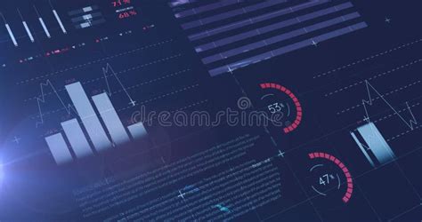 Image Of Statistical Data Processing Over Light Spot Against Blue