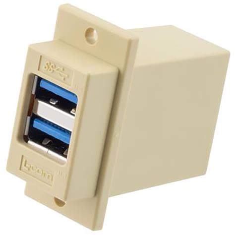 L Com Ecf504 3dsaa S Usb 3 0 Double Stack Adapter Coupler Ecf Flange Panel Mount Style Two A Type