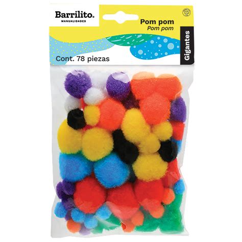 Pom Pom Colores Surtidos Median 78 Pzas Papeleria Ccc