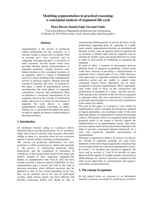 PDF Modeling Argumentation In Practical Reasoning A Conceptual Analysis Of Argument Life Cycle