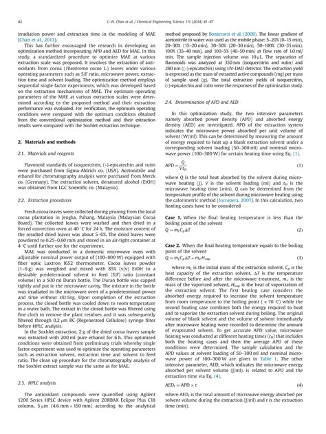 Solution 2014 164 Optimization Of Microwave Assisted Extraction Based On Absorbed Microwave