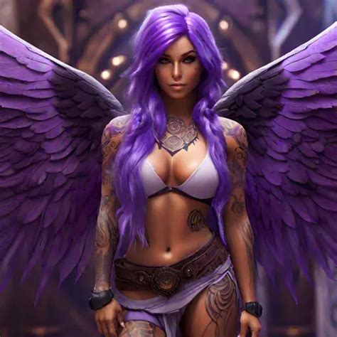 Asura Tan Skin Purple Hair Violet Eyes Fem