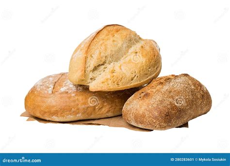 Panes Naturales Caseros Diferentes Tipos De Pan Fresco Aislado En La