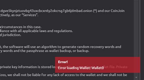 error loading wallet · issue 3379 · zksnacks walletwasabi · github