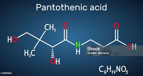 Asam Pantothenic Vitamin B5 Molekul Pantothenate Formula Kimia