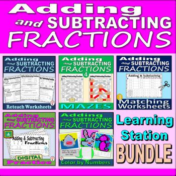 Bundle Adding Subtracting And Adding And Subtracting Fractions