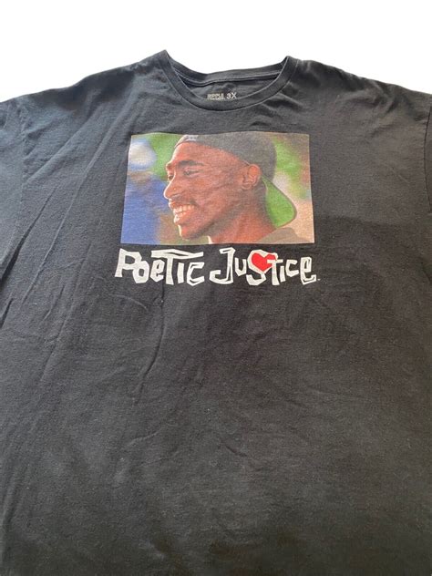 Tupac Shakur 2Pac Black 3XL T Shirt Poetic Justice Gem