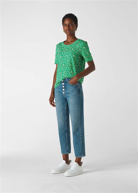 Greenmulti Ditsy Blossom Rosa Tshirt Whistles Whistles Uk