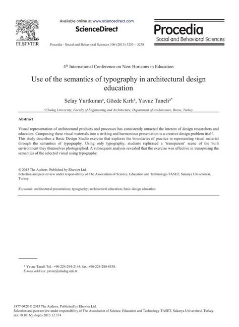 pdf use of the semantics of typography in architectural design