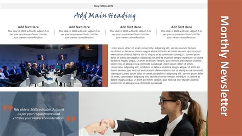 One Page Monthly Newsletter Powerpoint Template Newsletter Templates