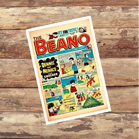 The Beano Comic Print Dennis The Menace Print Book Cover Etsy Uk