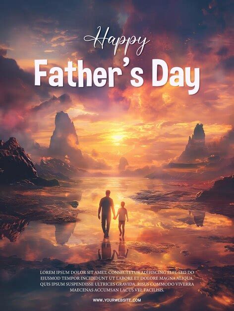 Plantilla De Póster De Feliz Día Del Padre Con Un Fondo De Ilustración