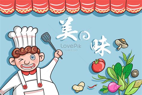 小廚師的美味故事背景圖案素材，桌布圖片免費下載