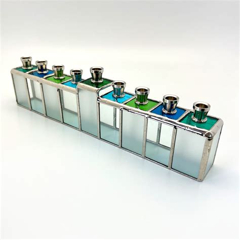 Unique Stained Glass Menorah Festival Of Lights Judaica T Etsy