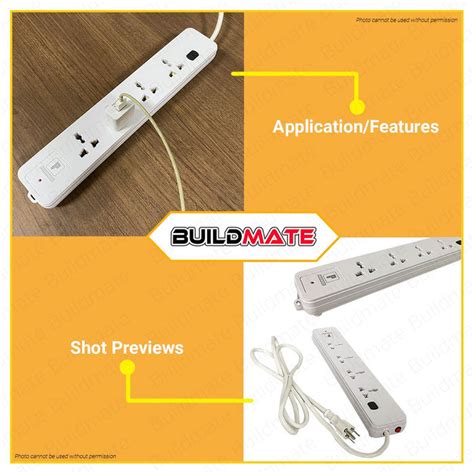 Powerhouse Usa Extension Cord Single Switch Universal Outlet Socket Su — Buildmate