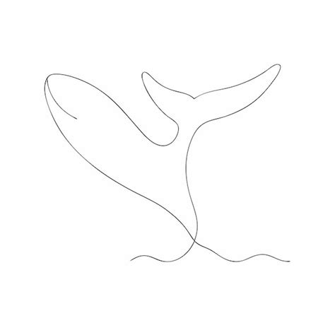 Premium Vector Whale Tail Drawing By One Continuous Line 1