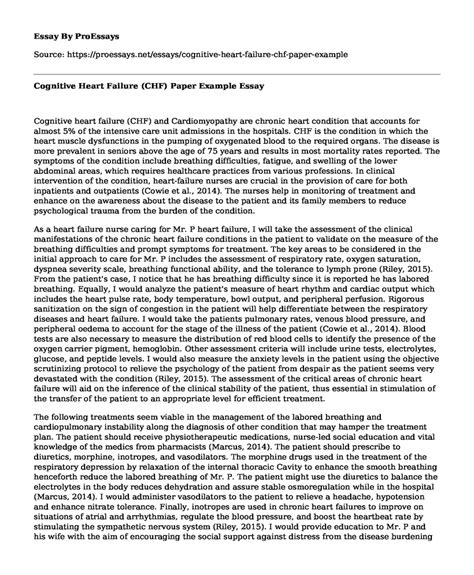 📚 Cognitive Heart Failure Chf Paper Example Free Essay Term Paper