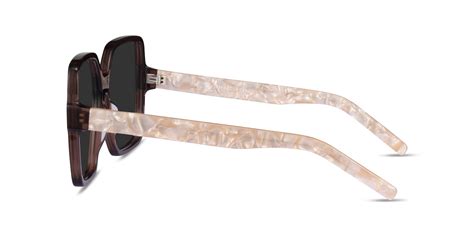 Beam Square Clear Brown Champagne Frame Sunglasses For Men Eyebuydirect
