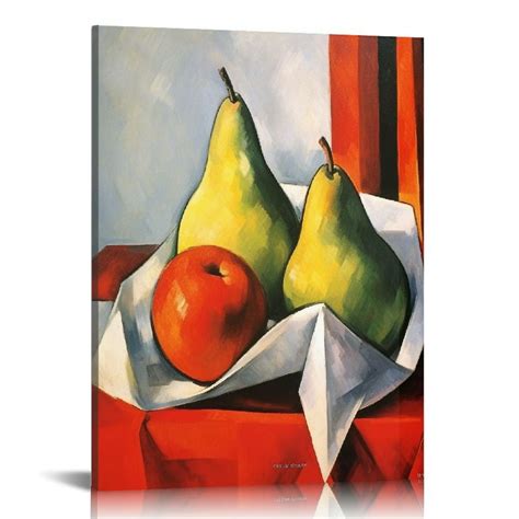 Nawypu Picasso Wall Art Pears And Apple Poster Cubist Artwork