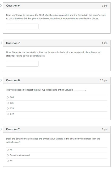 Solved Instructions The Goal Of A One Sample Z Test Is To