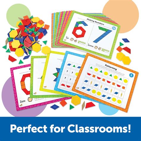 Learning Resources Pattern Block Math Activity Set My School Bus
