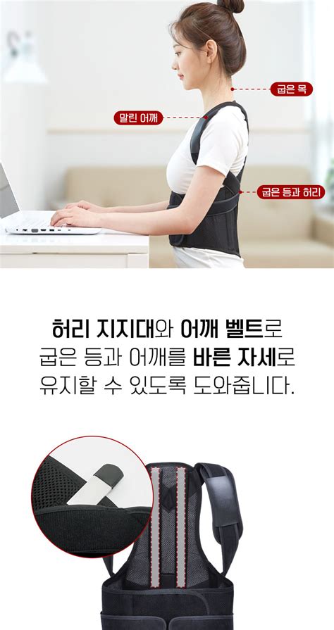 바디보감 바른자세 밴드 허리 통증 보호대