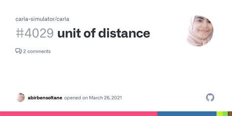 Unit Of Distance · Issue 4029 · Carla Simulatorcarla · Github