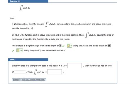 Solved Exercise A 6 9 X Dx Step 1 If G X Is Positive Chegg Com