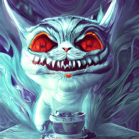 Blutiger Horror Böse dunkle Cheshire Katze aus Alice im Wunderland