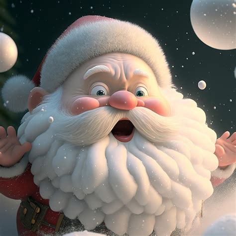 Premium Ai Image Cute Cartoon Style Festive Santa Claus Character