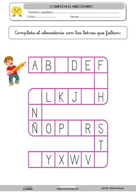 Repasamos El Abecedario Completa Con Las Letras Que Faltan