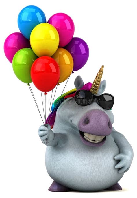 Fun Unicorn 3d Illustration Stock Illustration Illustration Of