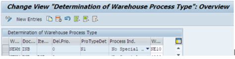 Warehouse Process Type Determination