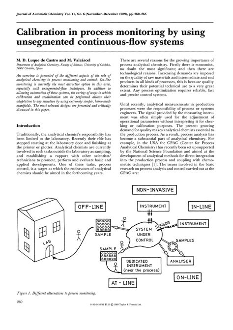 Pdf Calibration In Process Monitoring By Using Unsegmented Continuous Flow Systems