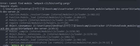 webpack dev server 실행에러 해결