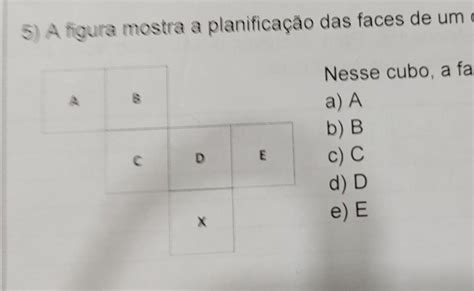 A Figura Mostra A Planificação Das Faces De Um Cubo