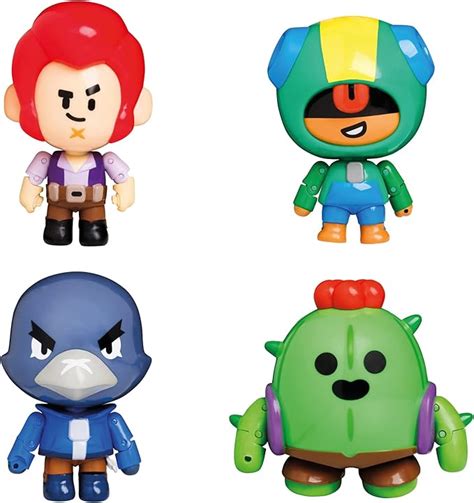 Brawl Stars Action Figures 4 Pack Spike Colt Leon And Crow 45 Inch