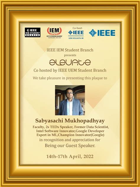 Sabyasachi Mukhopadhyay On Twitter Thanks Iemkolkata For Inviting Me