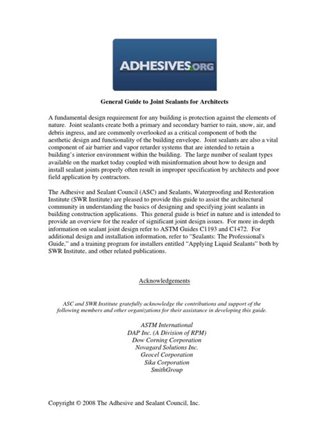 Sealant Primer Pdf Silicone Specification Technical Standard