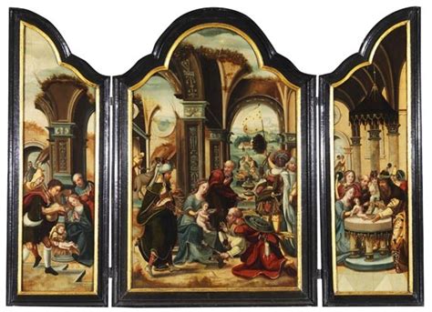 Triptychon mit der Anbetung der Könige Auf den Seitenflügeln