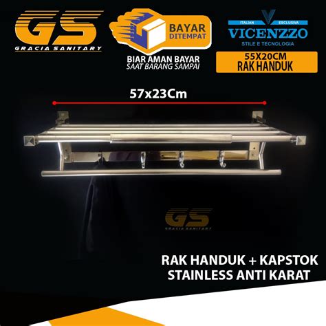 Jual Rak Handuk Kamar Mandi 5 Baris Stainless Stell Kapstok Baju Dan