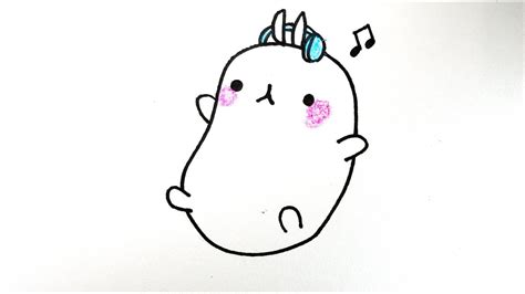 How To Draw Bunny Molang From Korea 몰랑 몰랑이 그리기 Cute Kawaii かわいい 可愛