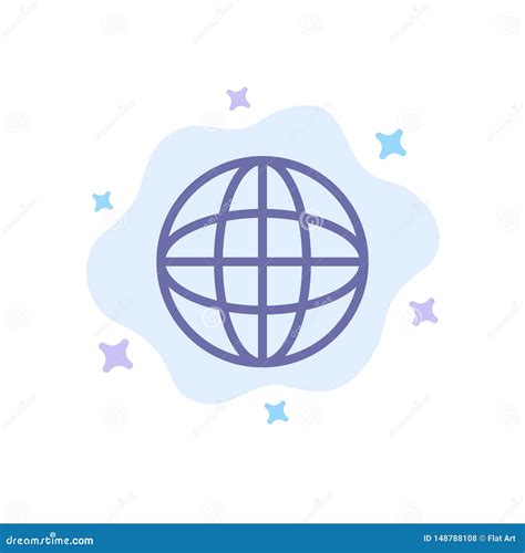 World Globe Internet Education Blue Icon On Abstract Cloud Background Stock Vector