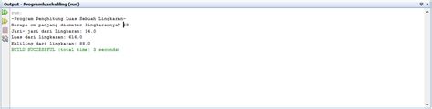 Program Menghitung Luas Dan Keliling Sebuah Lingkaran Java Netbeans