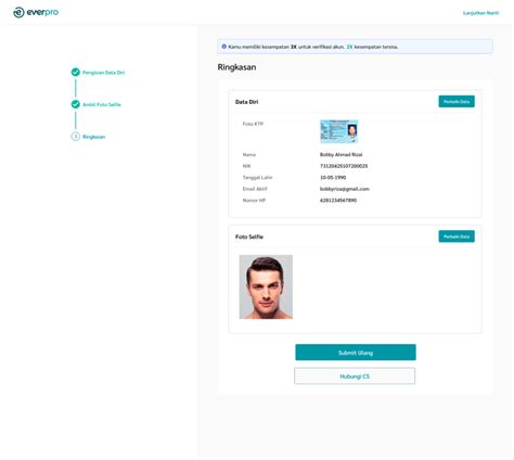 Cara Memperbaiki Diri Saat Gagal Verifikasi E Kyc Pusat Bantuan Everpro